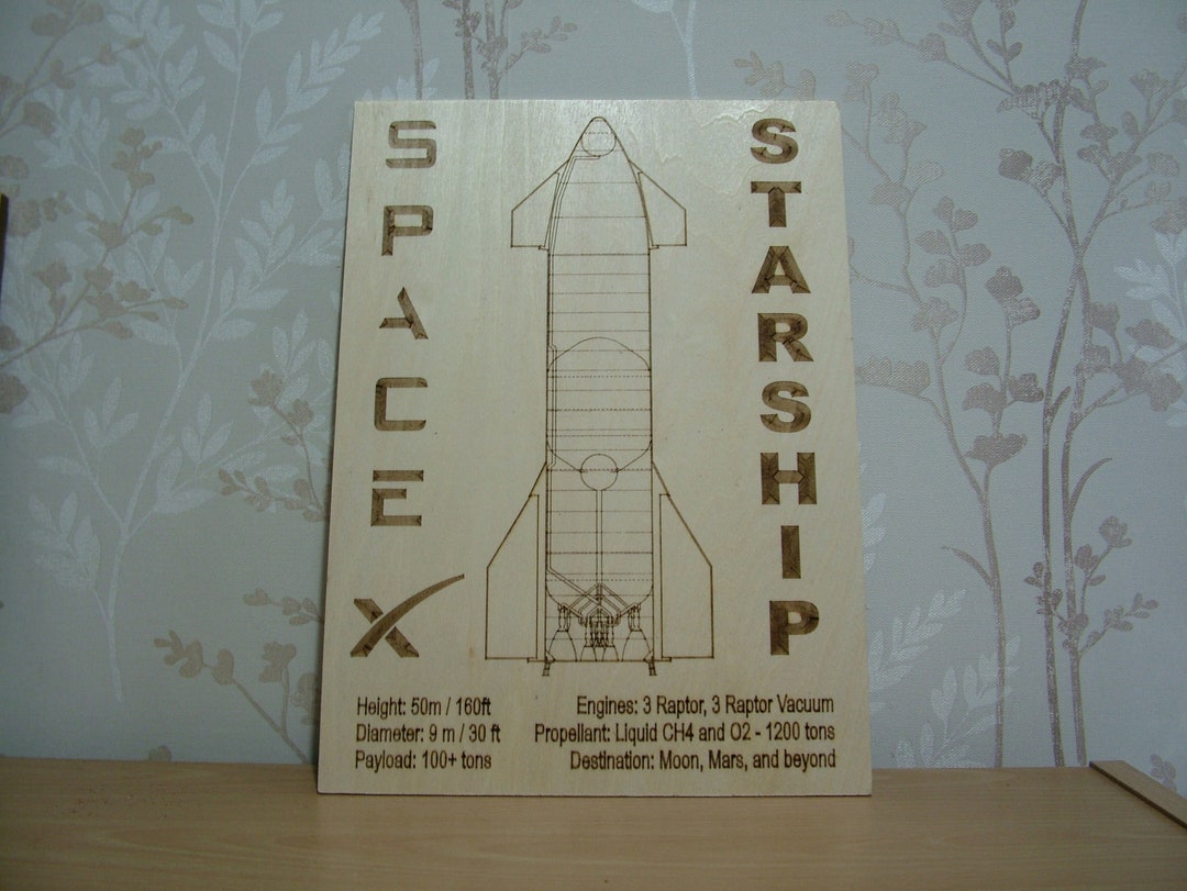 Spacex Starship Blueprint Schematic Custom Laser Engraved - Etsy