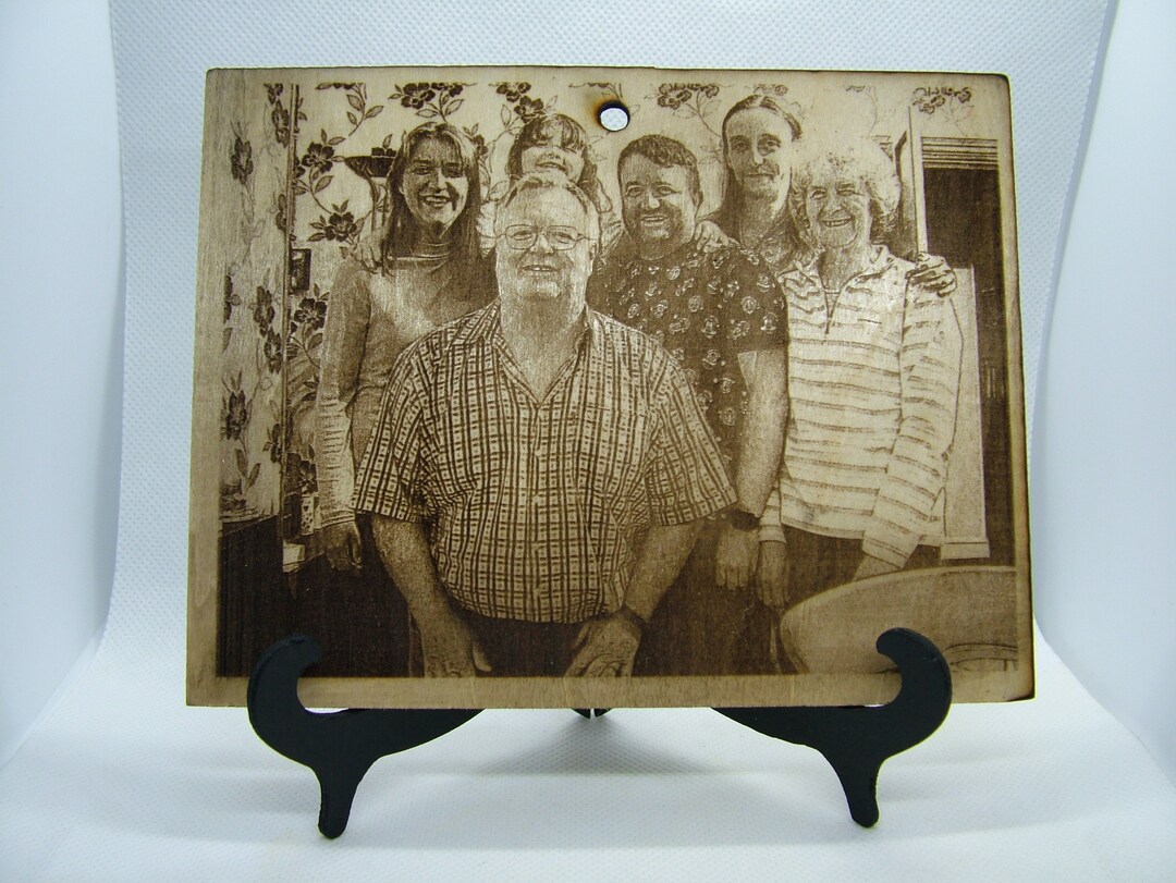 Wood Photo Engraving With Stand - Custom Laser Engraving Wood Photo ...