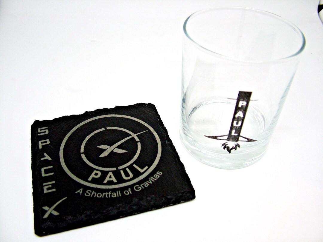 Spacex Falcon 9 Glass & Coaster Set - Personsalised Laser Engraved ...