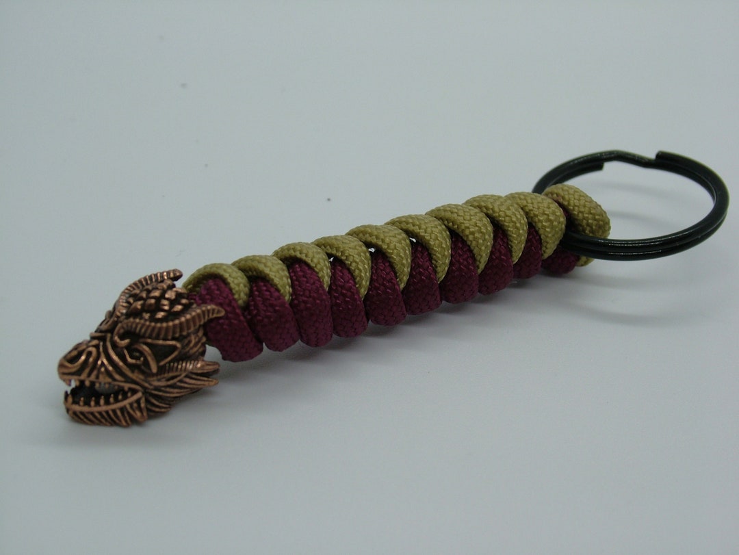 Dragon Keyring ROYAL DRAGON Handmade Paracord Keychain - Brass Dragon ...