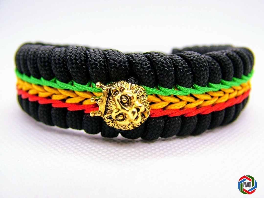 Bob Marley Rasta Lion Bracelet LION OF JUDAH Handmade Paracord Reggae ...