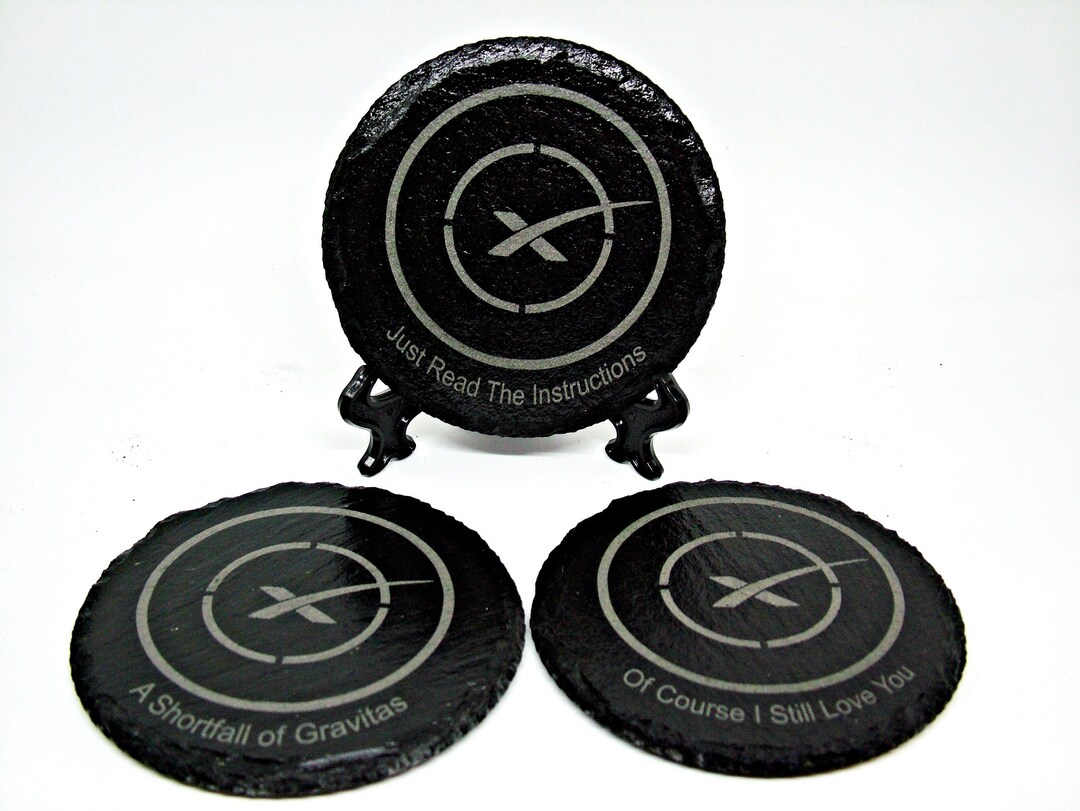 Spacex Coaster - Laser Engraved Slate Round Coaster - A Shortfall of ...