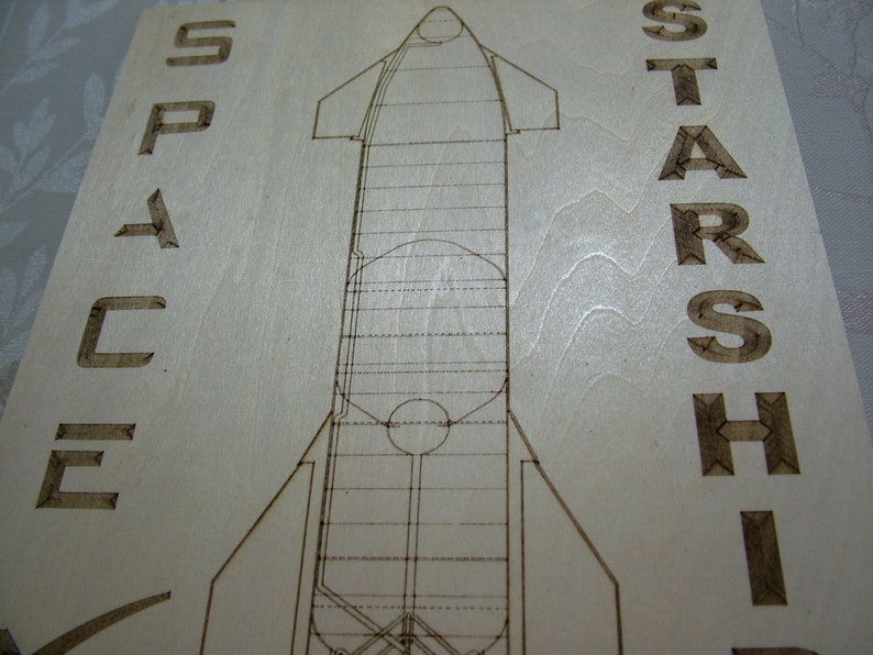 Spacex Starship Blueprint Schematic Custom Laser Engraved - Etsy