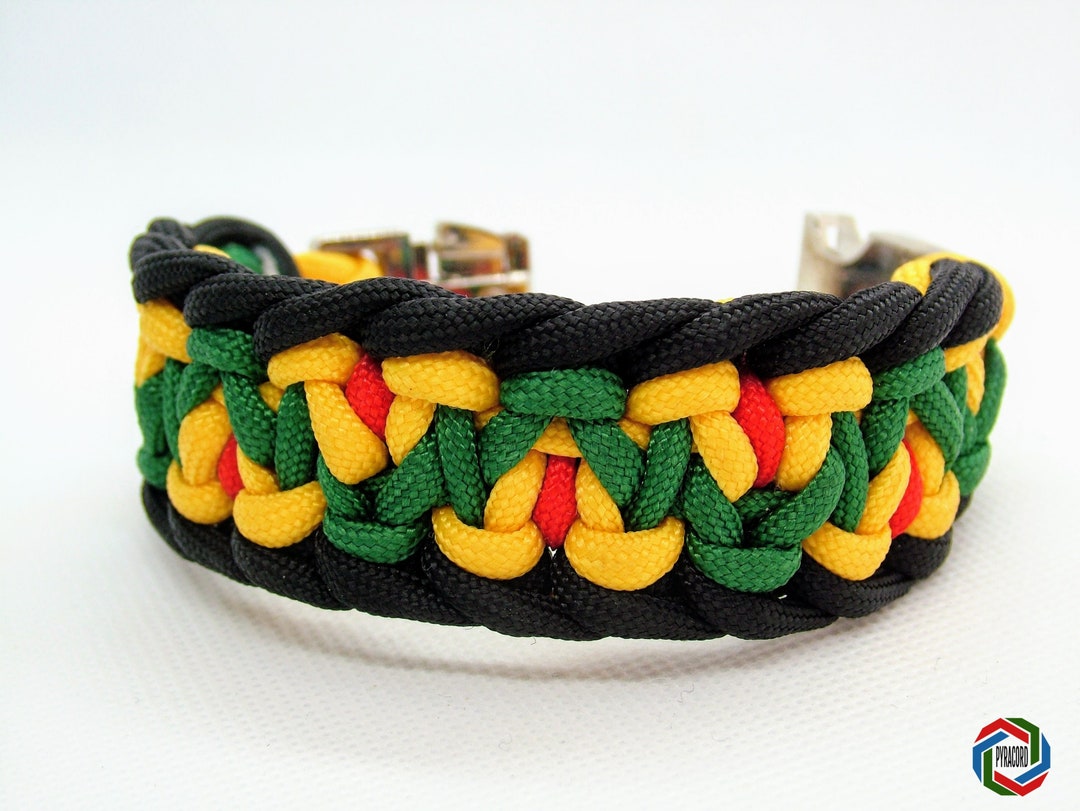 Rasta Paracord Bracelet RASTA EYES Handmade Bracelet Rastafarian Style ...
