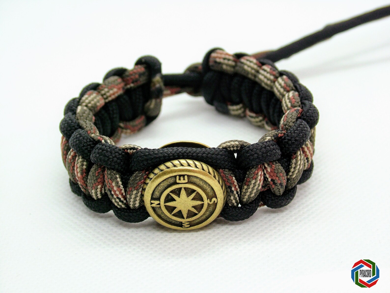 Brass Bead Compass Paracord Bracelet THE TREKKER Camo | Etsy