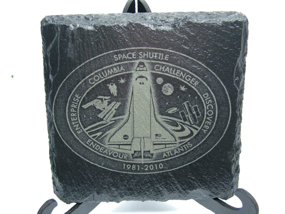 Space Shuttle Coaster NASA Space Shuttle Laser Engraved Slate Coaster ...