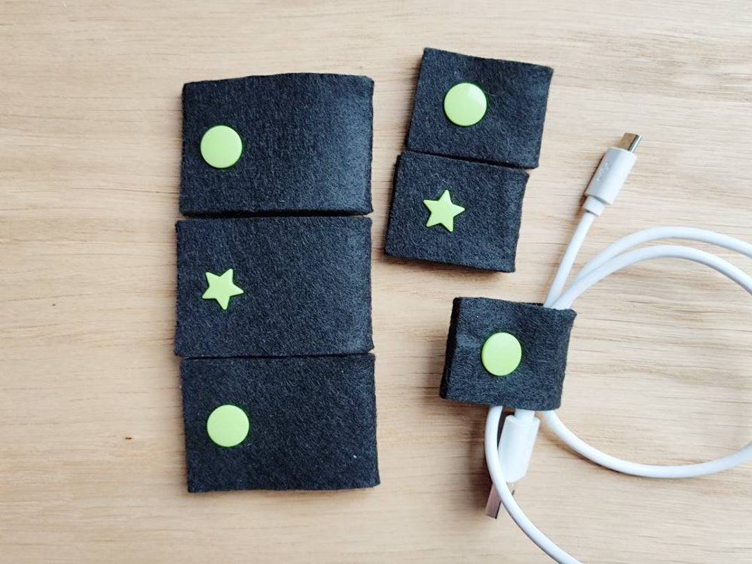 6 Cable Ties in Two Sizes Made of Felt for Charging Cables, Tidy up ...