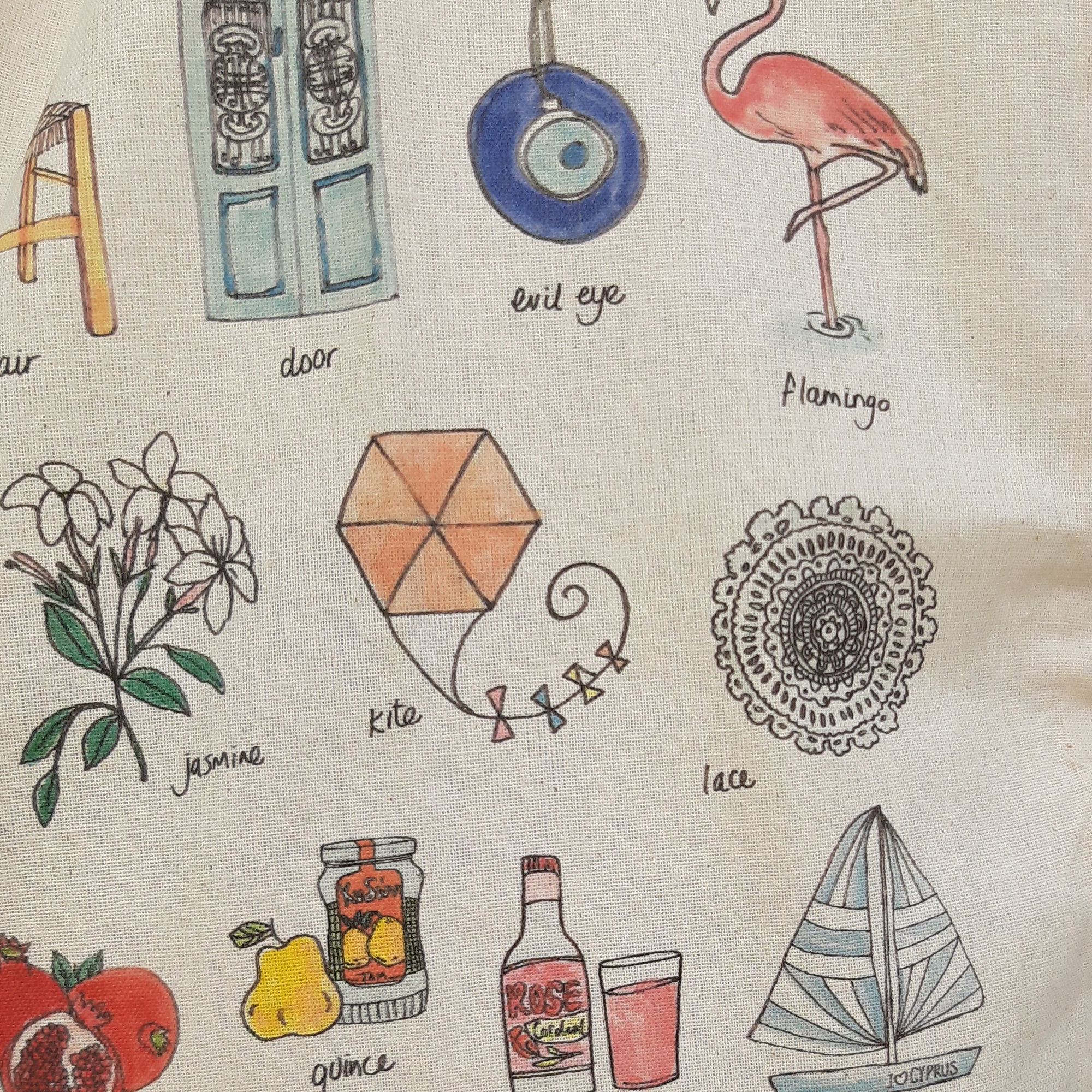 Tote Bag A-Z of Cyprus Souvenir - Etsy