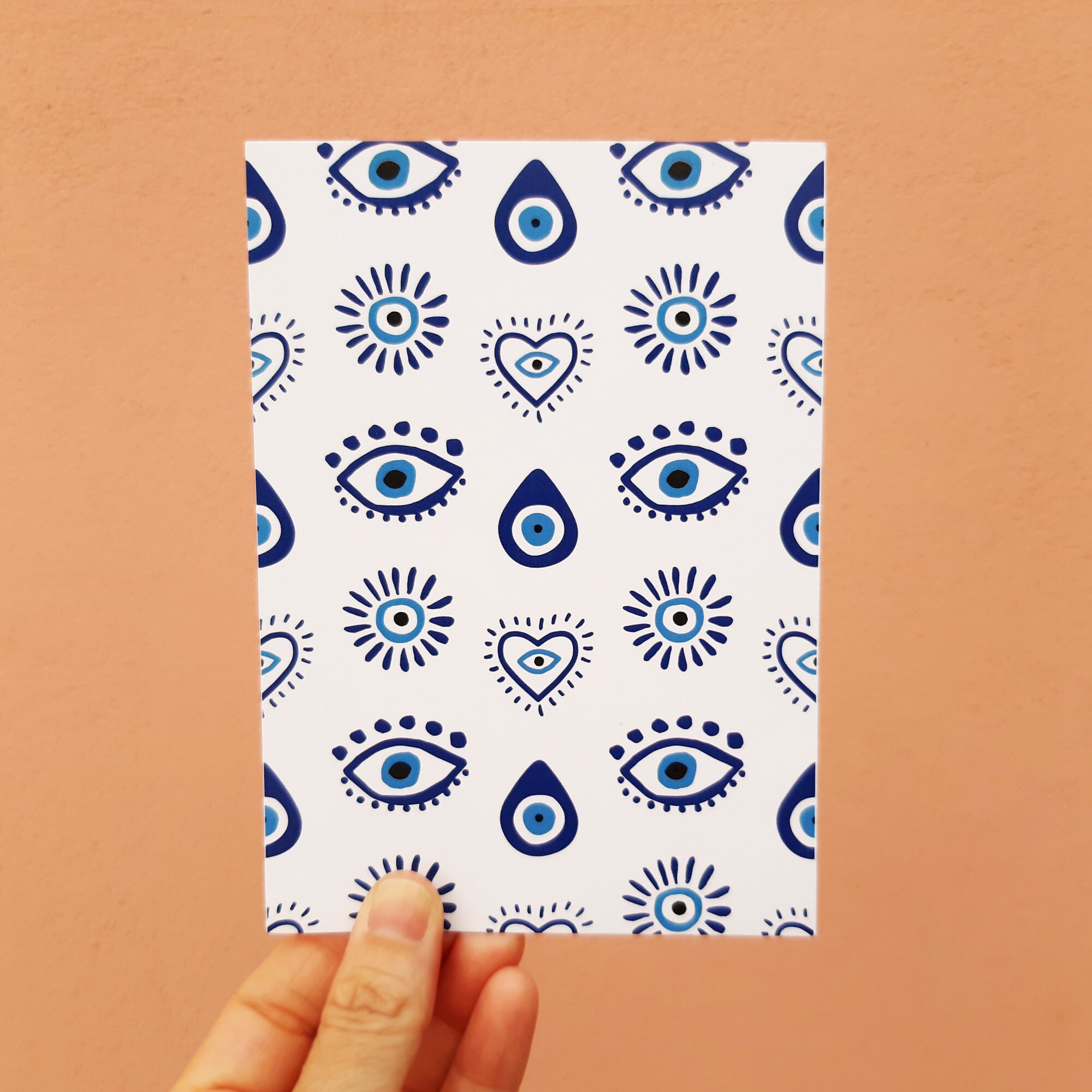 Greeting Card Evil Eye Print - Etsy