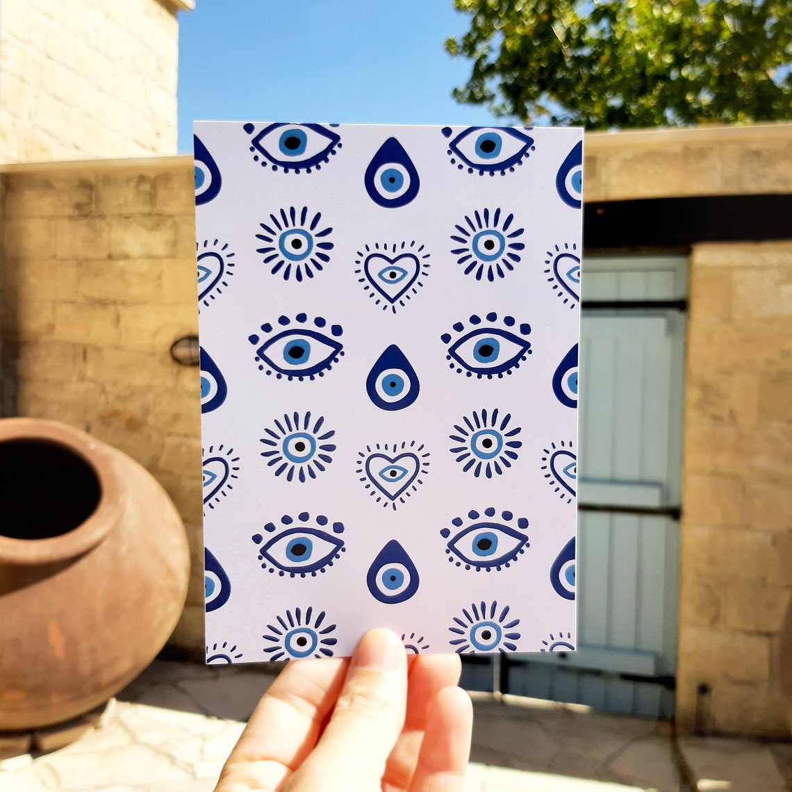 Greeting Card Evil Eye Print - Etsy
