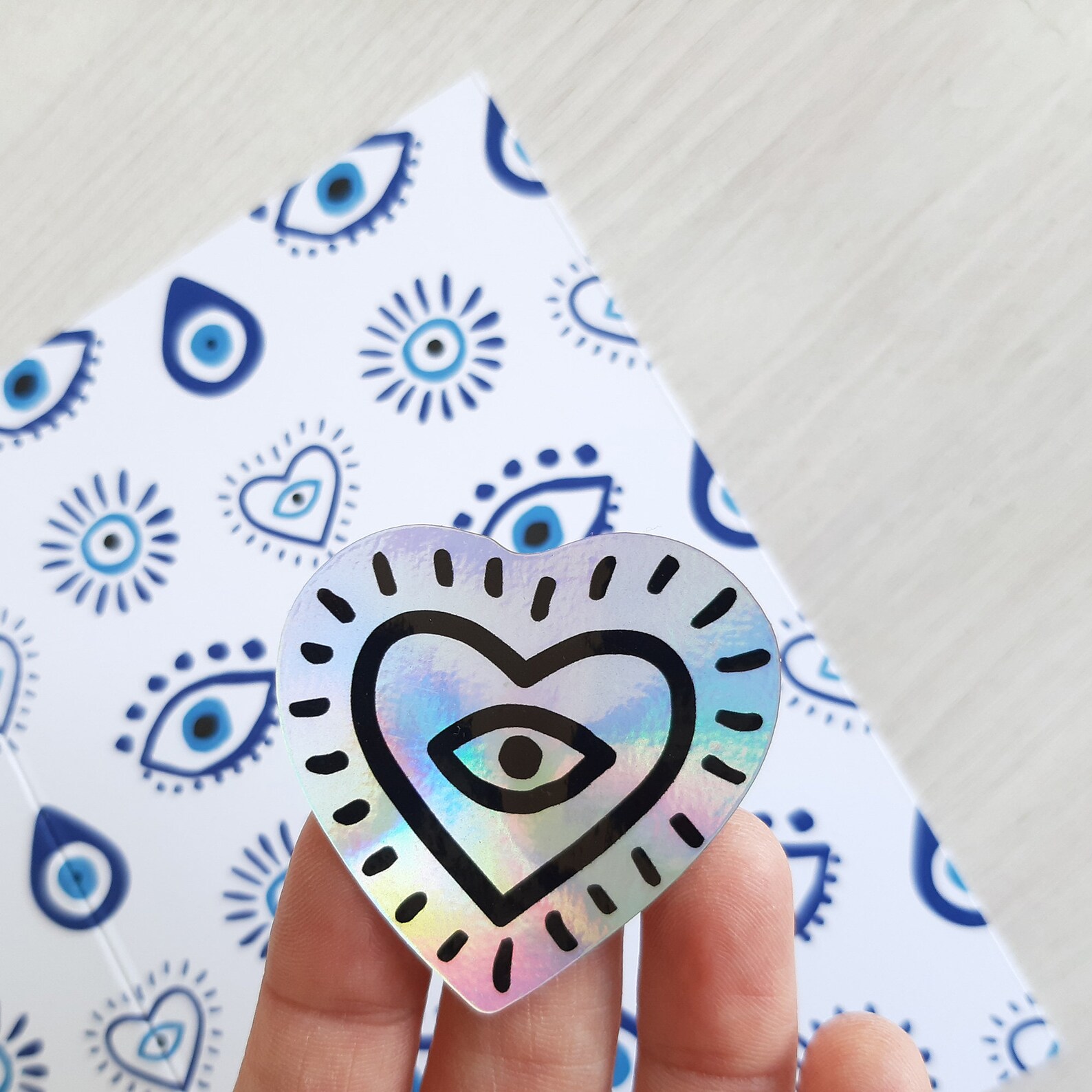 Greeting Card Evil Eye Print - Etsy