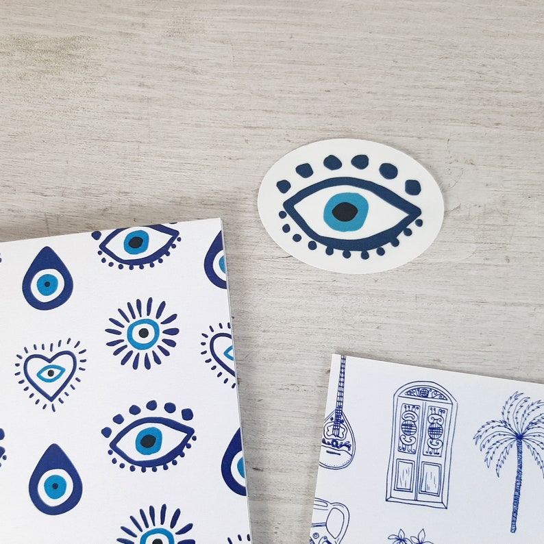 Greeting Card Evil Eye Print - Etsy