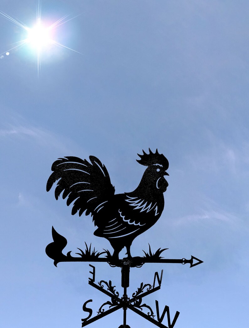 Rooster Chicken Metal Weathervane Weather Vane Cock Metal - Etsy