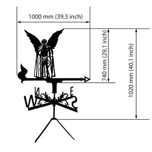 Archangel Gabriel Metal Weathervane, Weather Vane Angel, Home Roof ...