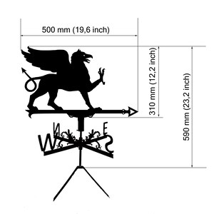 Griffin Metal Weathervane, Weather Vane, Home Roof Decor, Gryphon ...