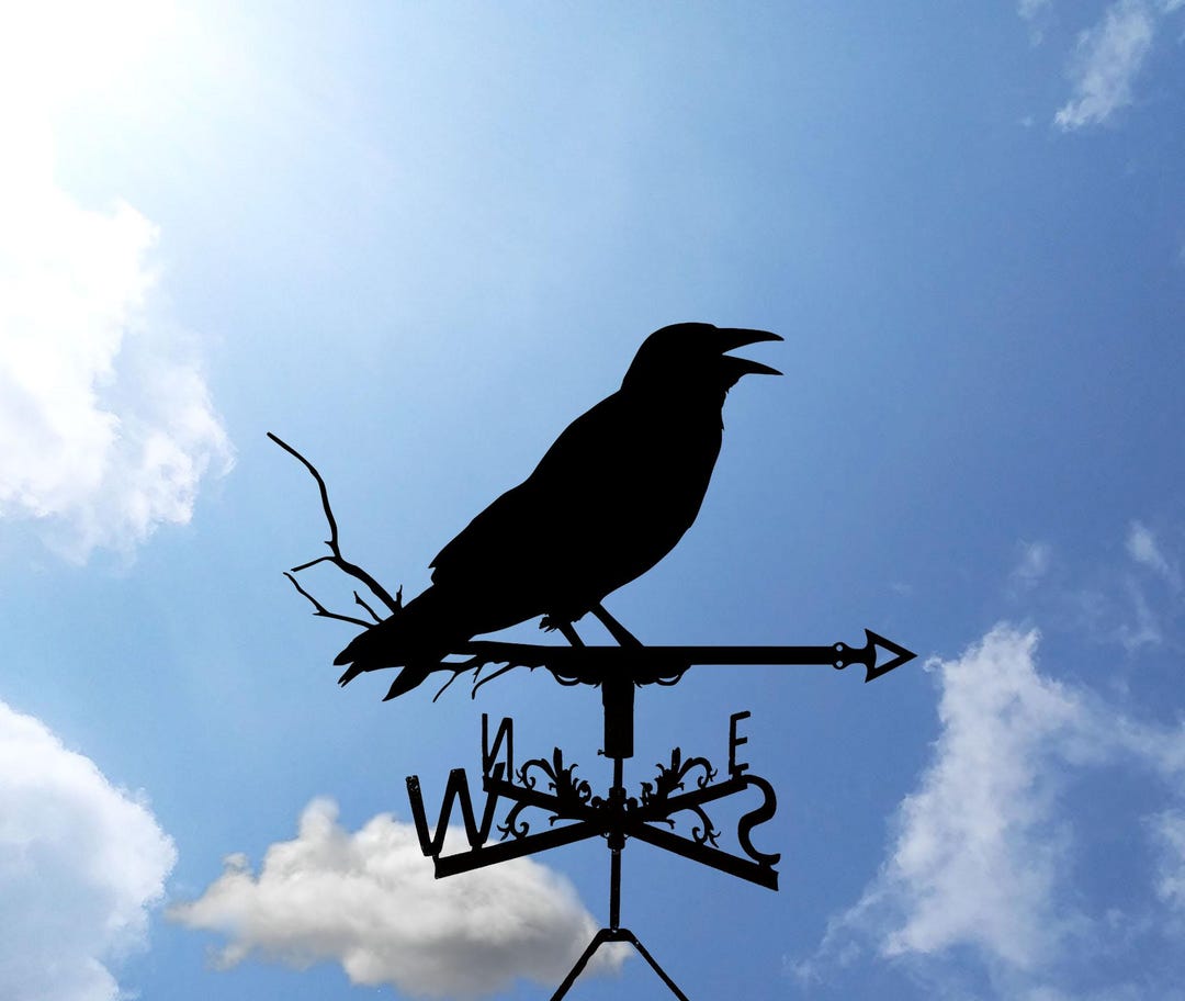 Crow Metal Weathervane, Weather Vane, Home Roof Decor, Raven, Corbie - Etsy