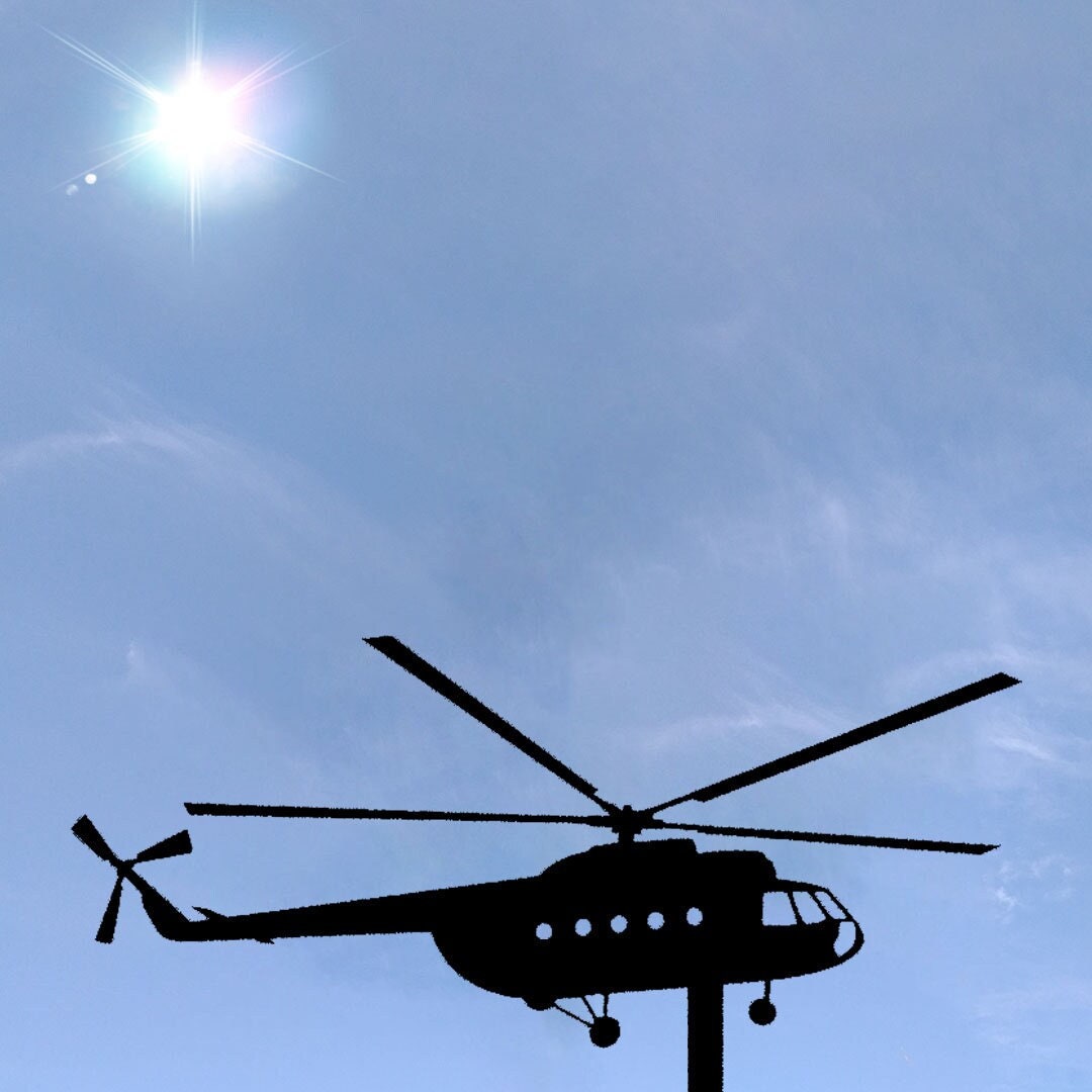Helicopter Metal Weathervane, Weather Vane, Home Roof Decor, Autogyro ...