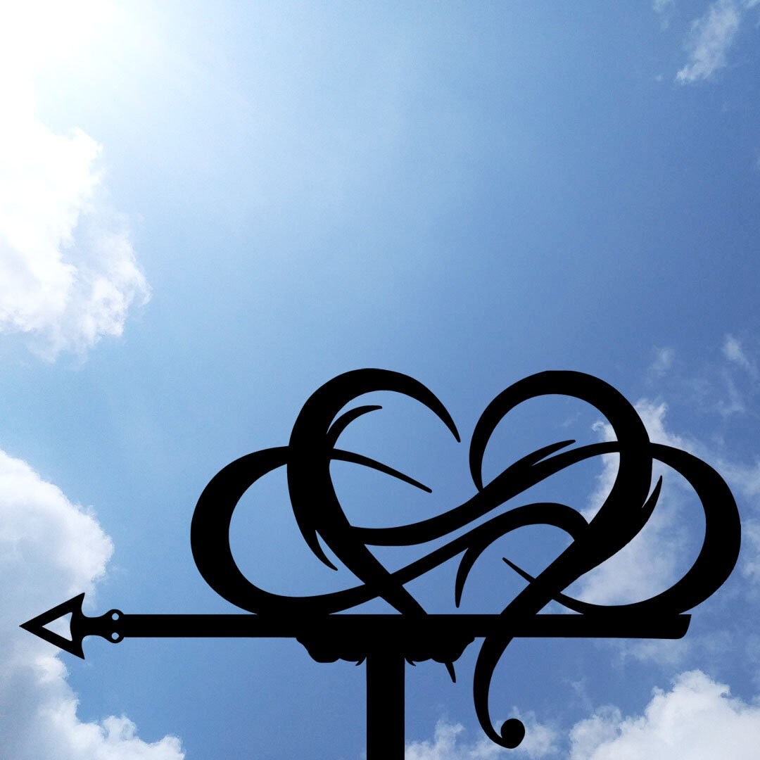 Infinity Heart Metal Weathervane, Weather Vane, Home Roof Decor, Love ...