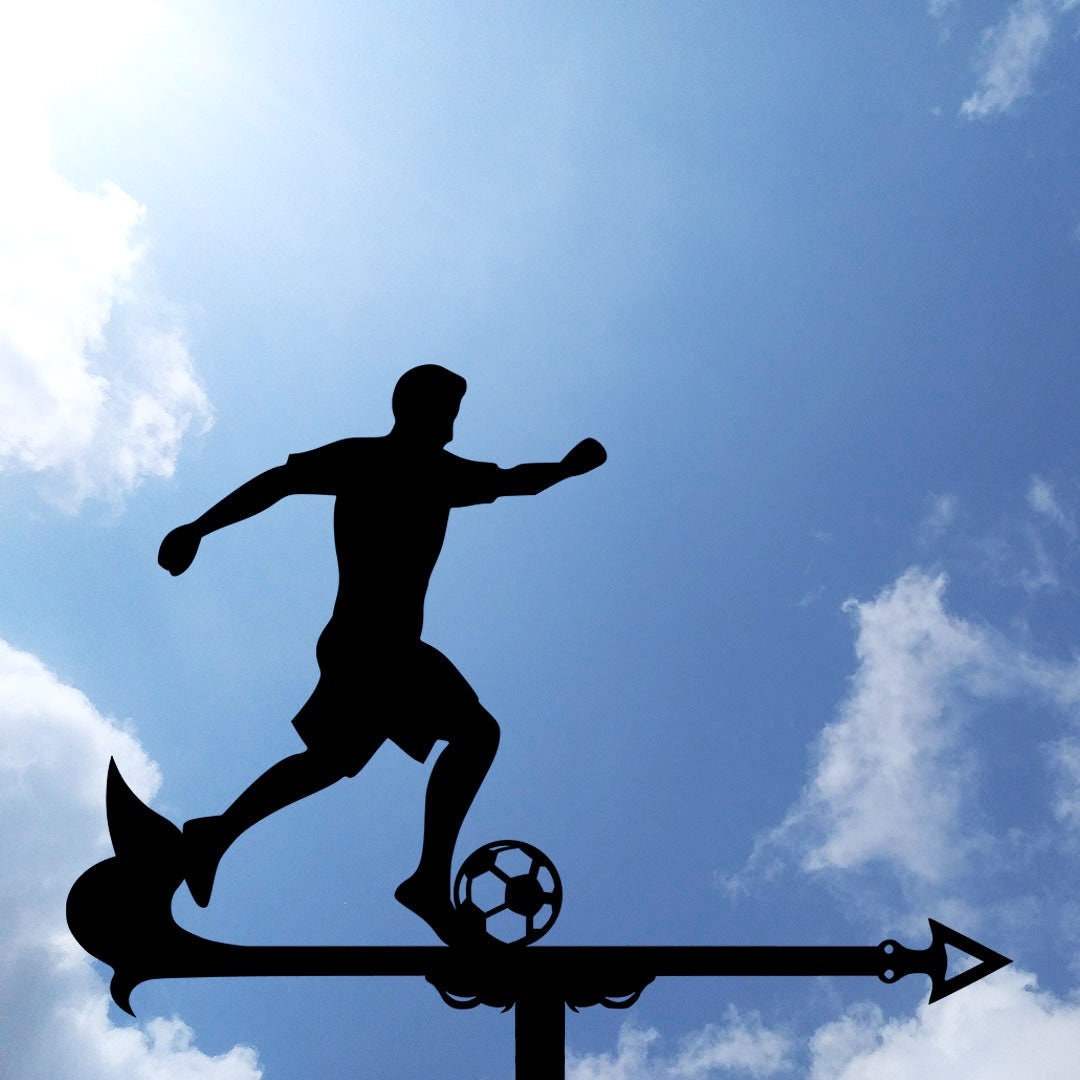Footballer Metal Weathervane, Weather Vane, Home Roof Decor, Football ...
