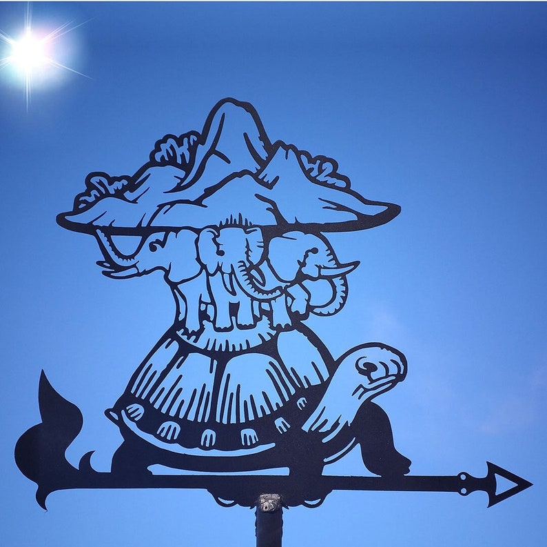 Flat Land on Turtle and Elephants Metal Weathervane Weather - Etsy