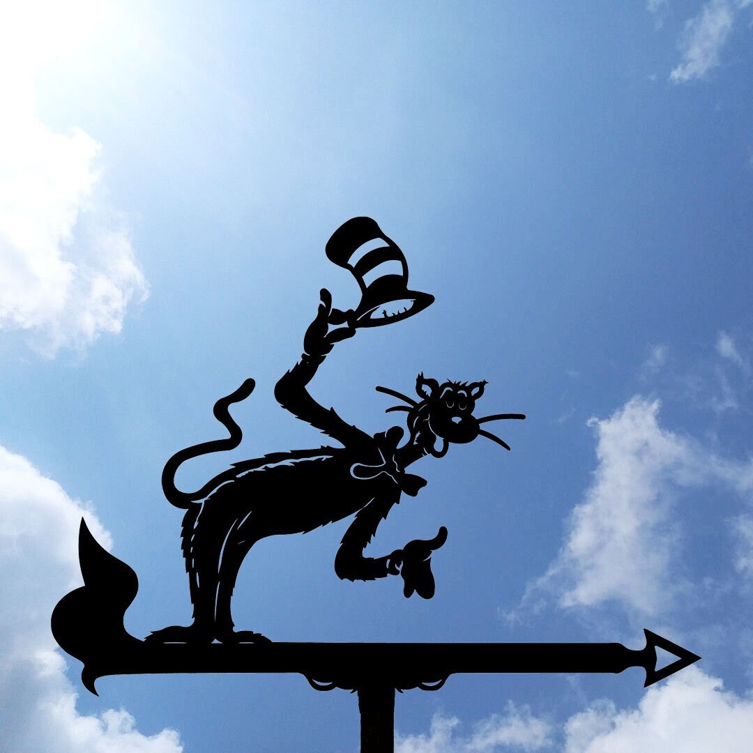The Cat in the Hat by Dr. Seuss Metal Weathervane, Weather Vane Tomcat ...