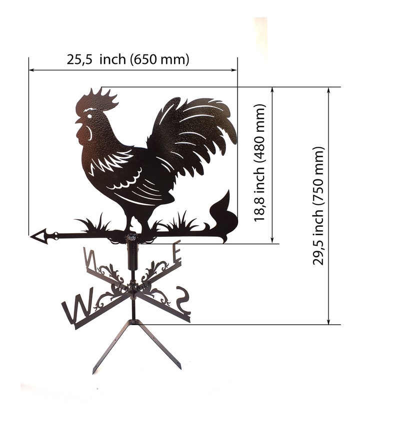 Rooster Chicken Metal Weathervane Weather Vane Cock Metal - Etsy