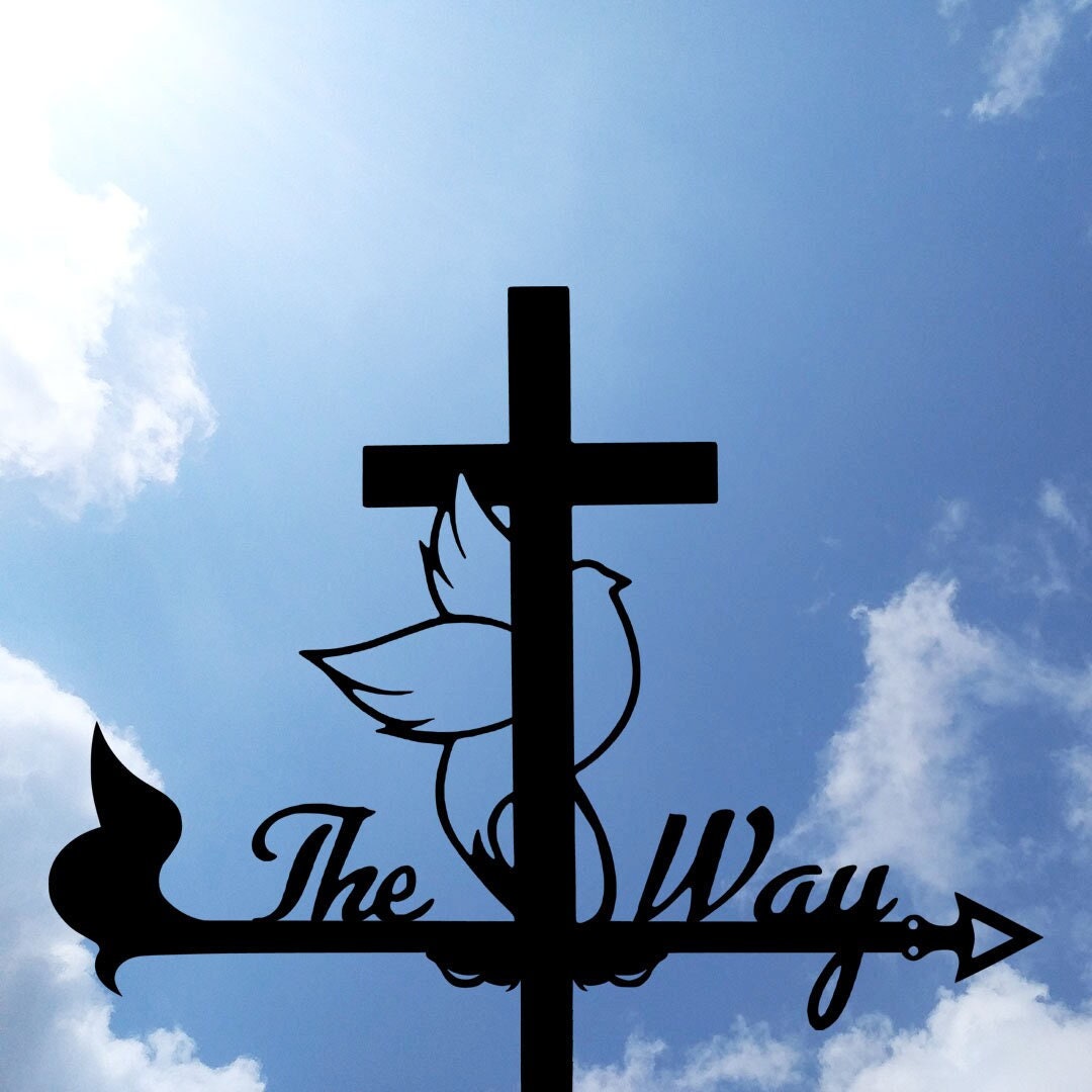 The Cross and the Dove Metal Weathervane, Weather Vane, Home Roof Decor ...