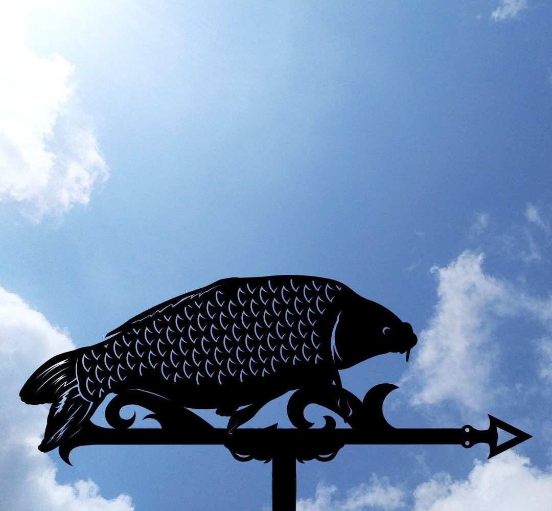 Wind Vane Fish Carp Metal Weathervane, Weather Vane, Home Roof Decor - Etsy