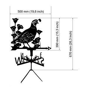 California Crested Quail Metal Weathervane, Weather Vane Bird, Home ...