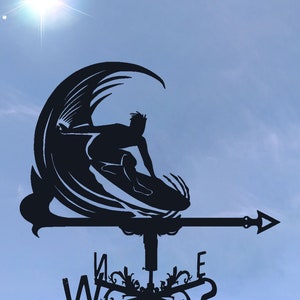 Surfer Metal Weathervane, Weather Vane, Home Roof Decor, Surfboarder ...
