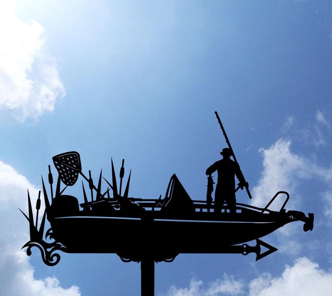 Fisherman in a Boat Metal Weathervane, Weather Vane, Home Roof Decor - Etsy