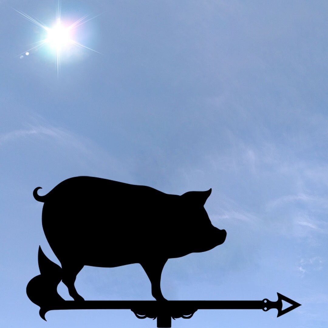 Pig Metal Weathervane, Weather Vane, Home Roof Decor, Piglet, Boar ...