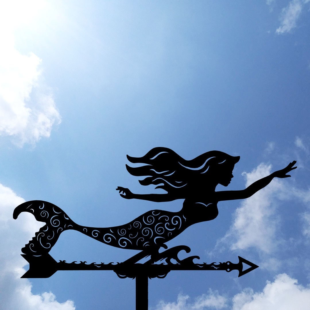 Mermaid Metal Weathervane, Weather Vane, Home Roof Decor - Etsy