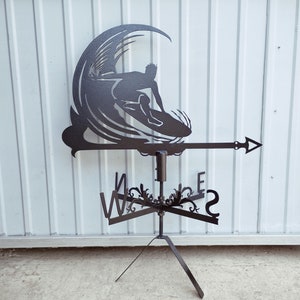 Surfer Metal Weathervane, Weather Vane, Home Roof Decor, Surfboarder ...