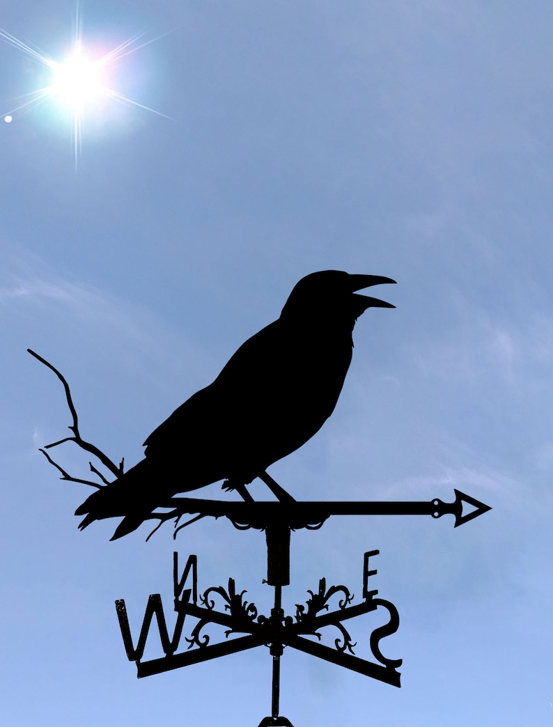 Crow Metal Weathervane Weather Vane Home Roof Decor Raven - Etsy