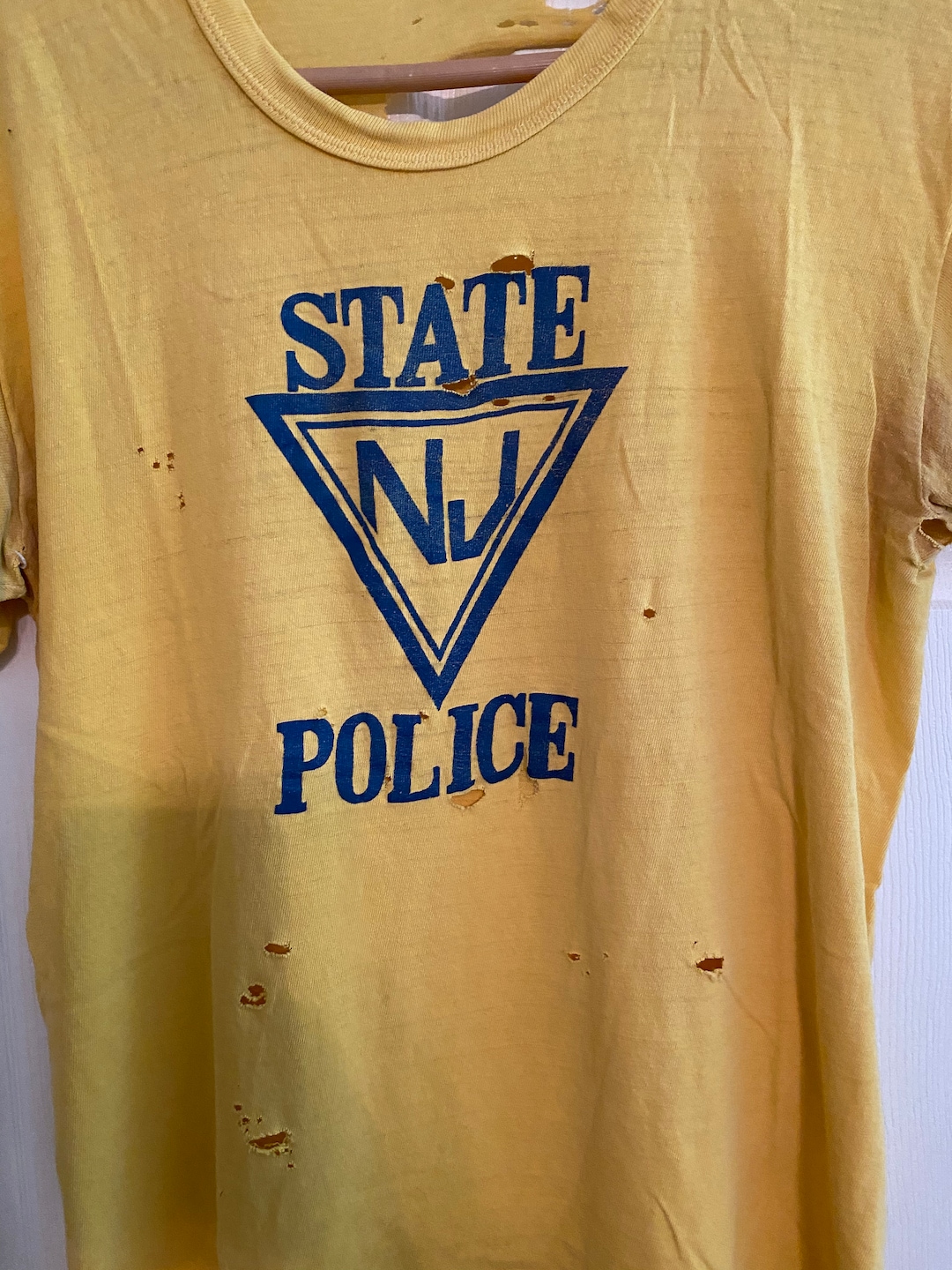 Vintage Thrashed Single Stitch New Jersey State Police NJSP 1980s Paper ...