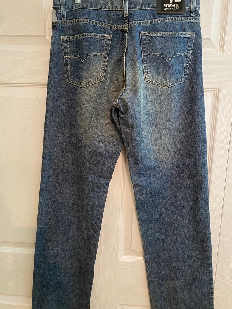 Vintage Versace Jeans Couture Snake Print Jesns - Etsy