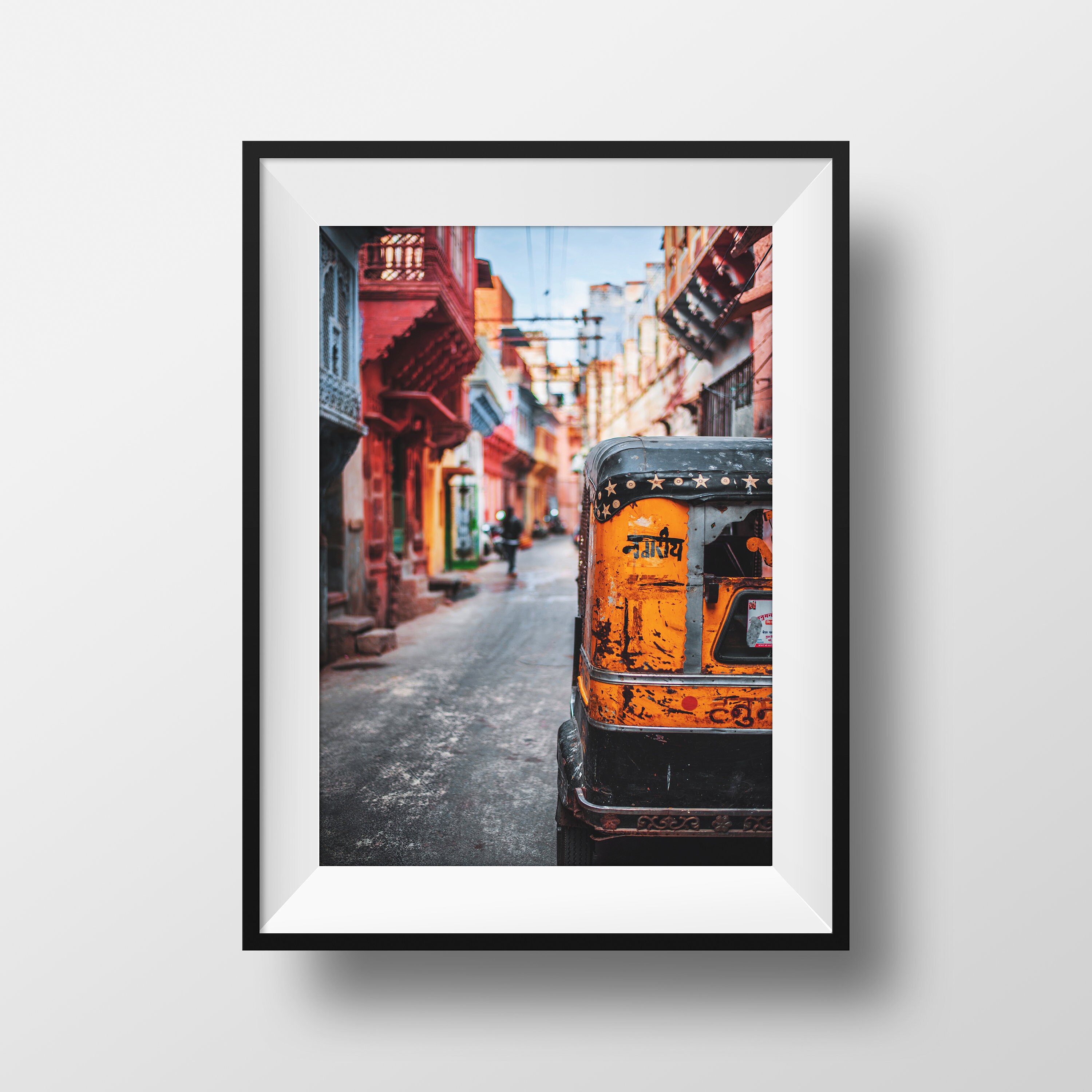 Indian Rickshaw in a Street Photography Print India Wall | Etsy UK