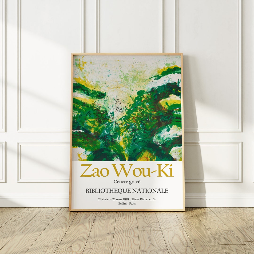 Zao Wou-ki Exhibition Poster, 1979 Paris bibliothèque Nationale Gallery ...