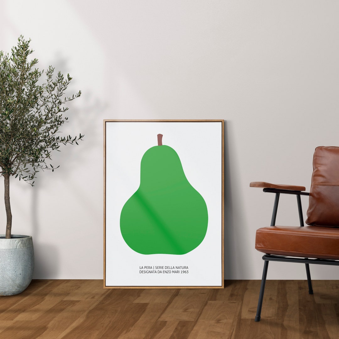 The Green Pear la Pera 1963 Art Print by Enzo Mari, Mid-century Modern ...
