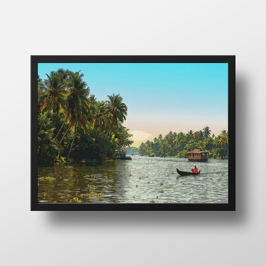 India Kerala Backwaters Art Print Photo to Painting - Etsy