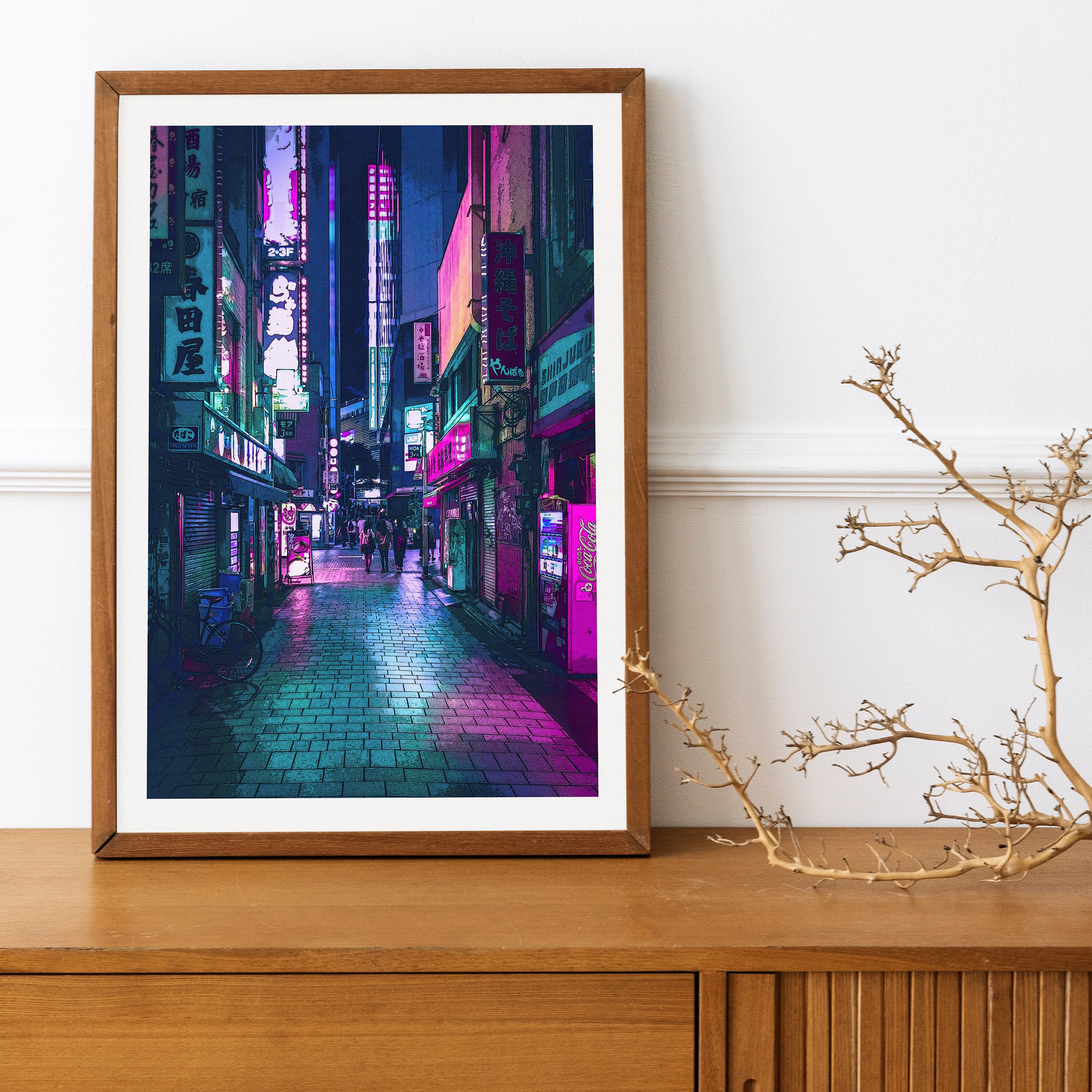 Tokyo at Night Art Print Tokyo Anime and Cyberpunk Painting - Etsy
