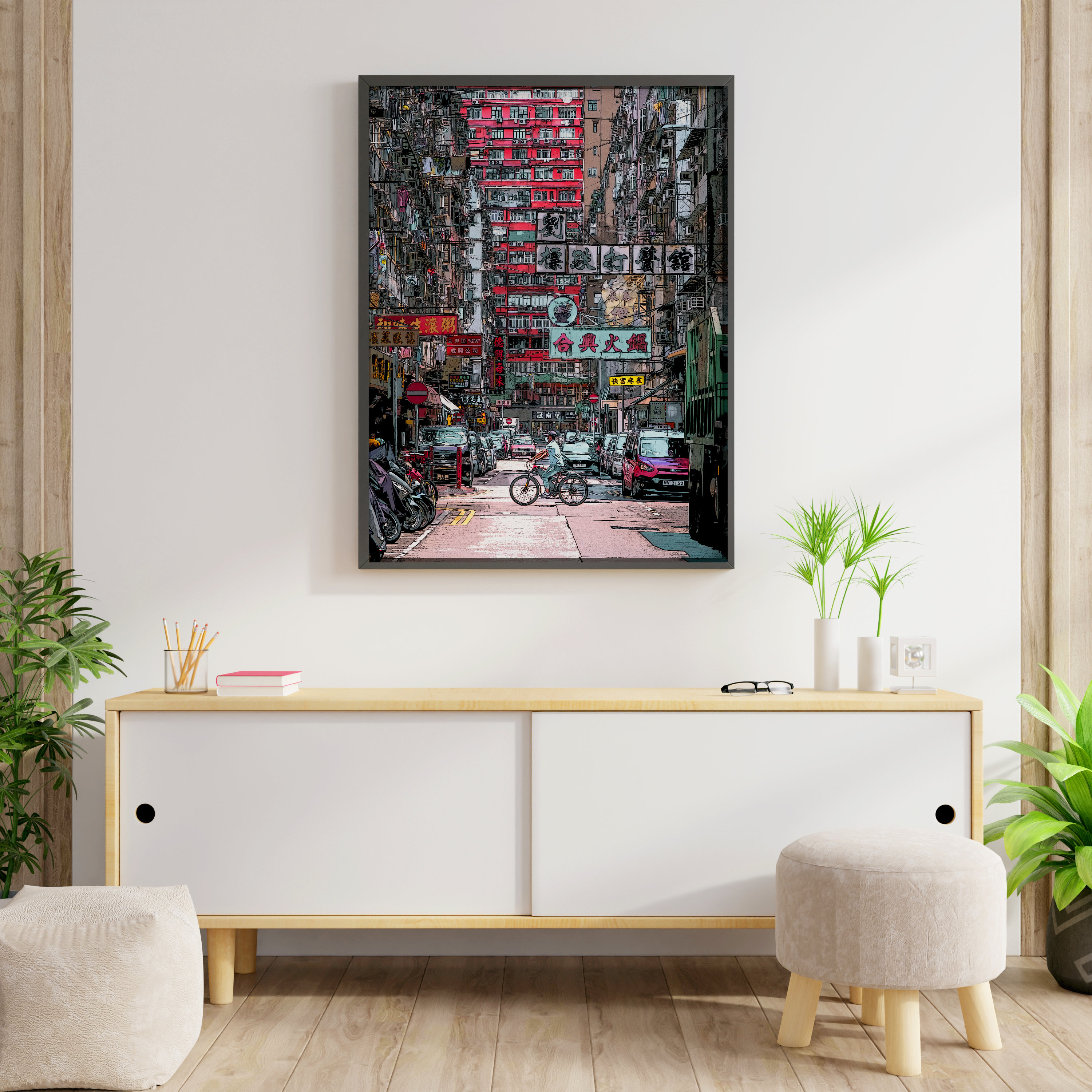 Hong Kong Art Print Digital Art From a Photo Digital | Etsy