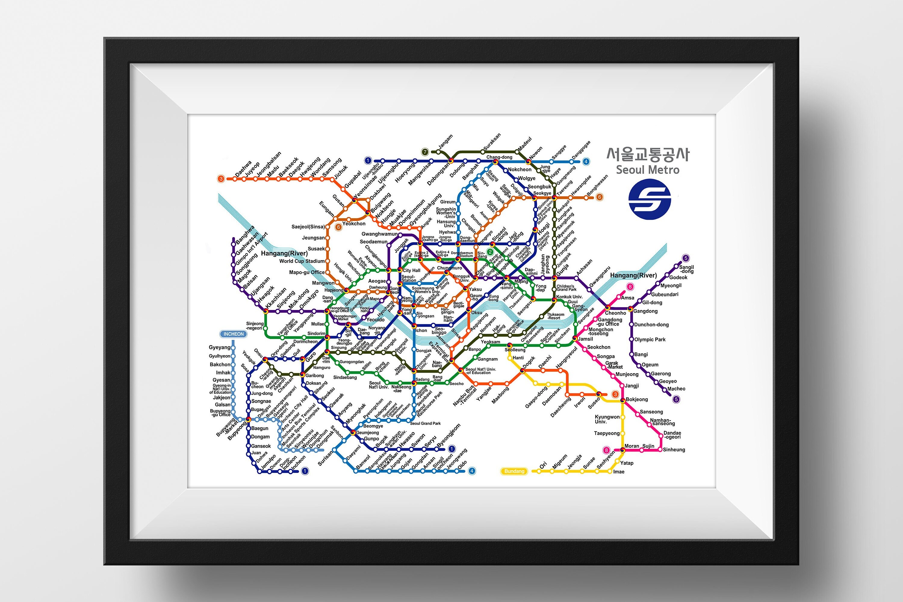 Seoul Metro Subway Map Poster Print Seoul Korea Wall Decor - Etsy