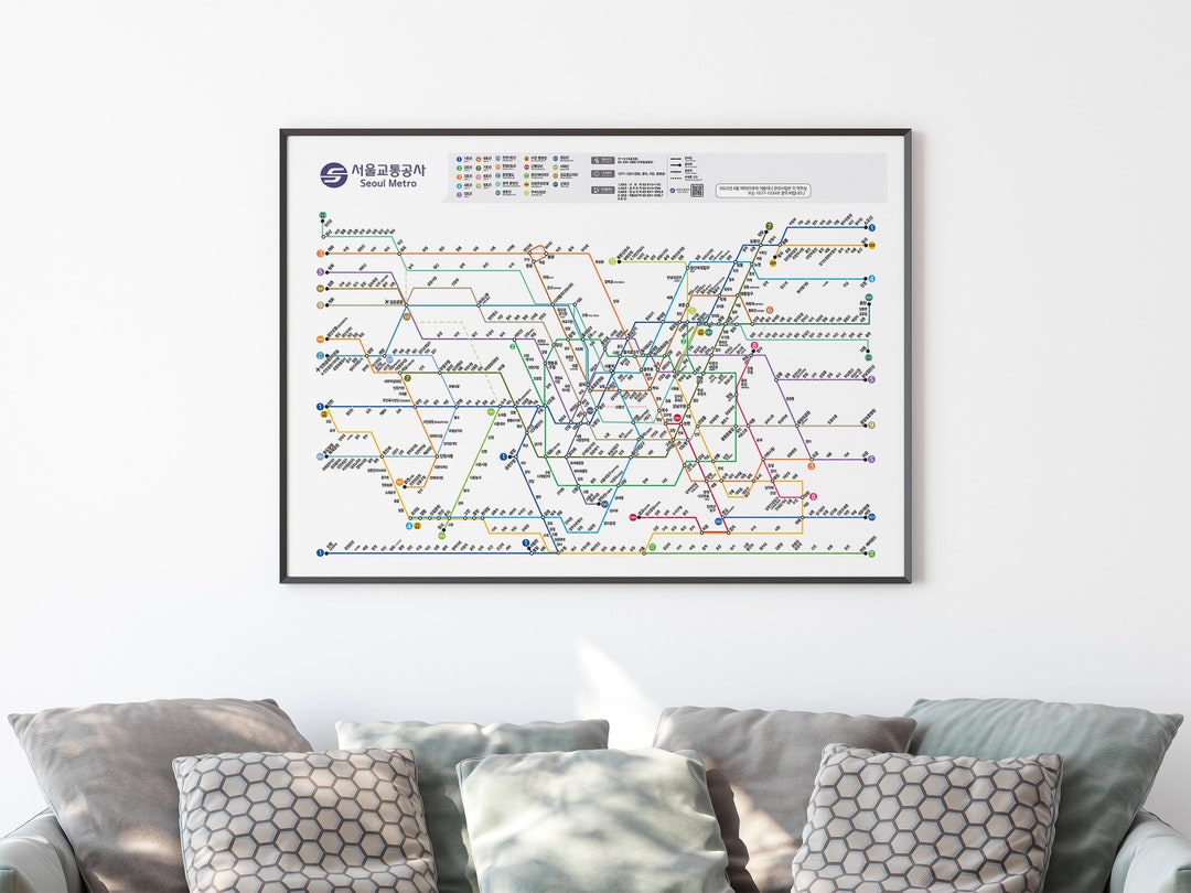 Seoul Subway Map Print Korean Language Map Seoul - Etsy