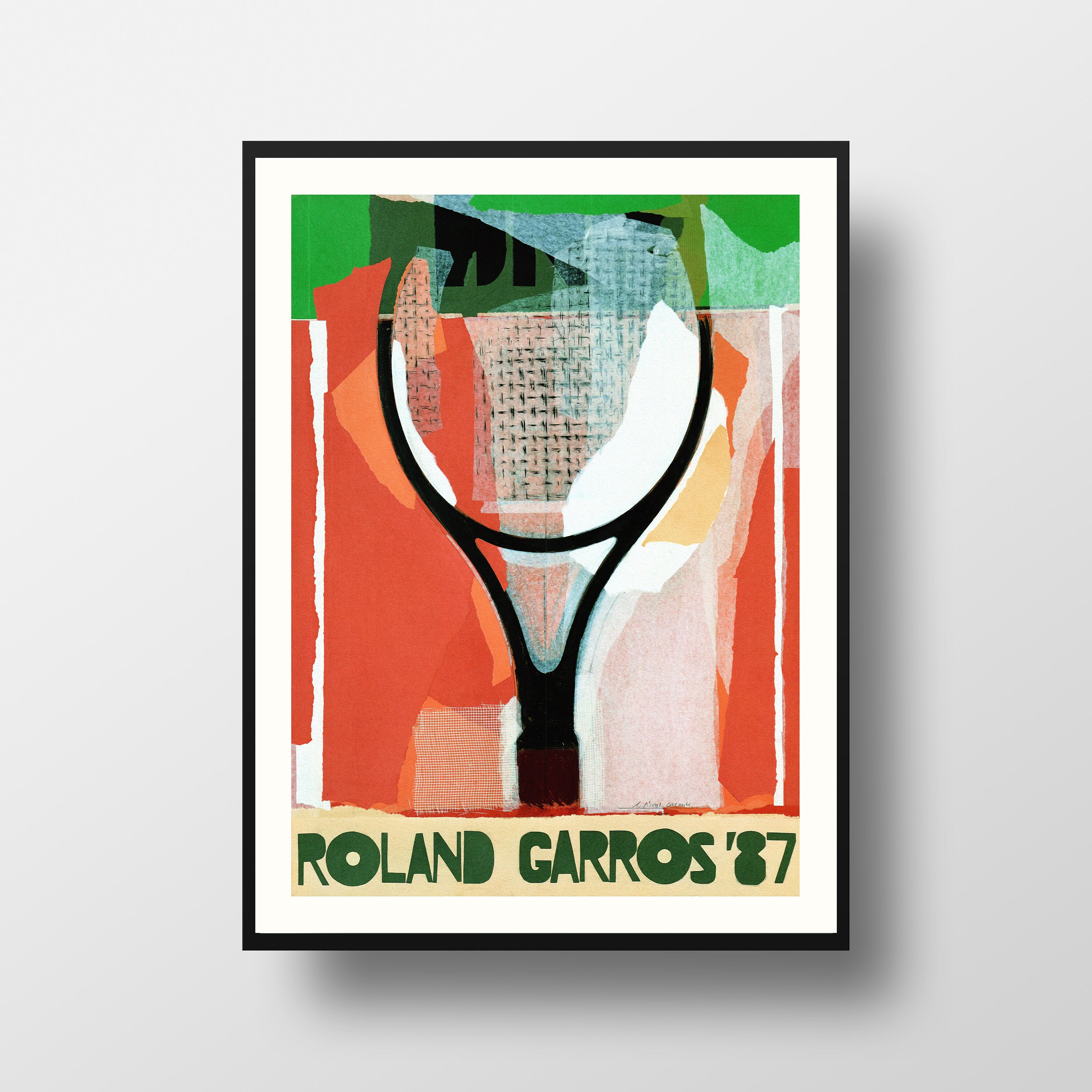 Roland Garros 1987 Tennis Poster Design by Gérard - Etsy