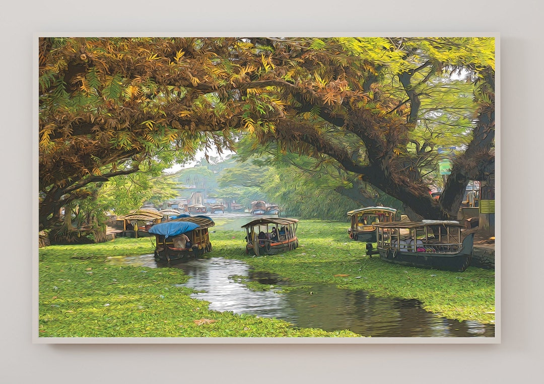Kerala Backwaters Art Print Kerala Painting India - Etsy
