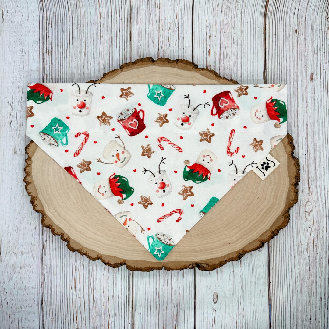 Elf Dog Bandana, Winter Dog Bandana, Christmas Dog Bandana, Candy Cane ...