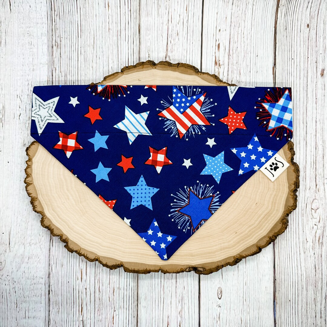 Blue Star Dog Bandana, Patriotic Dog Bandana, American Dog Bandana, 4th ...