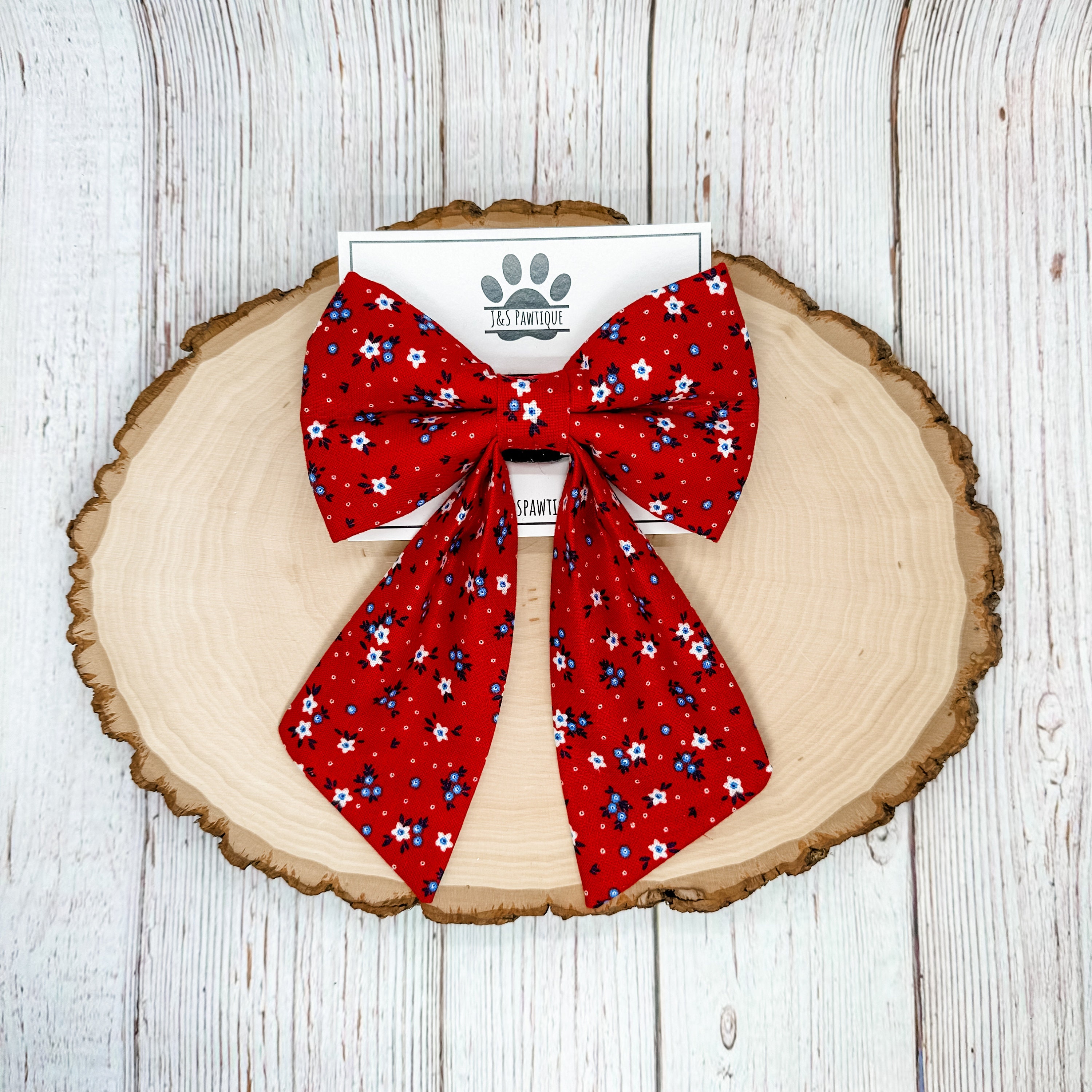 Flower Dog Sailor Bow, Patriotic Dog Sailor Bow, USA Dog Sailor Bow ...